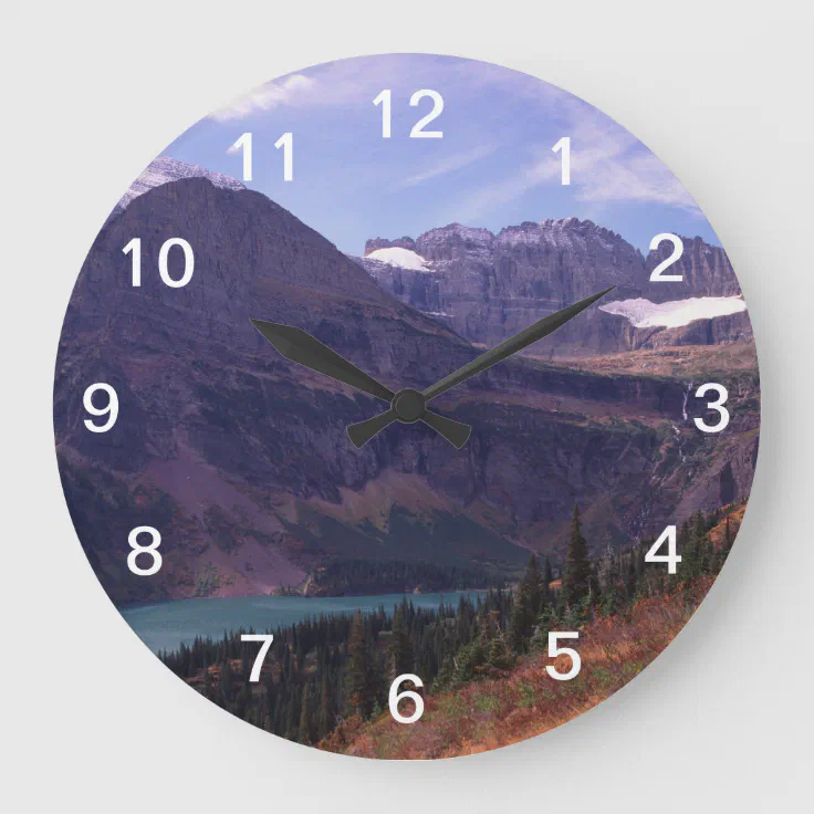 Glacier National Park Large Clock | Zazzle
