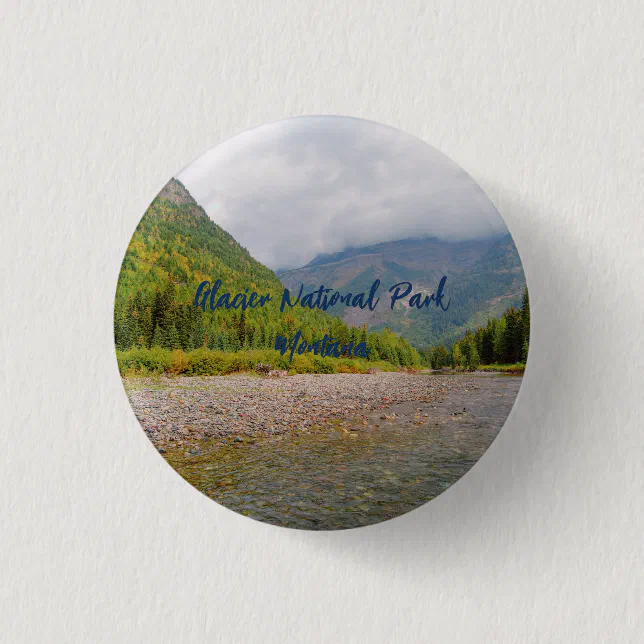 Glacier National Park Montana customizable Button | Zazzle