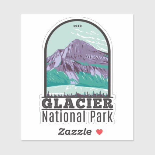 Glacier National Park Montana Hiddlen Lake Sticker | Zazzle