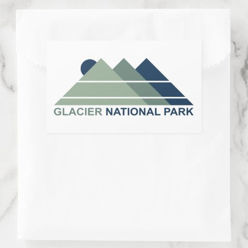 Glacier National Park Mountain Sun Rectangular Sticker | Zazzle