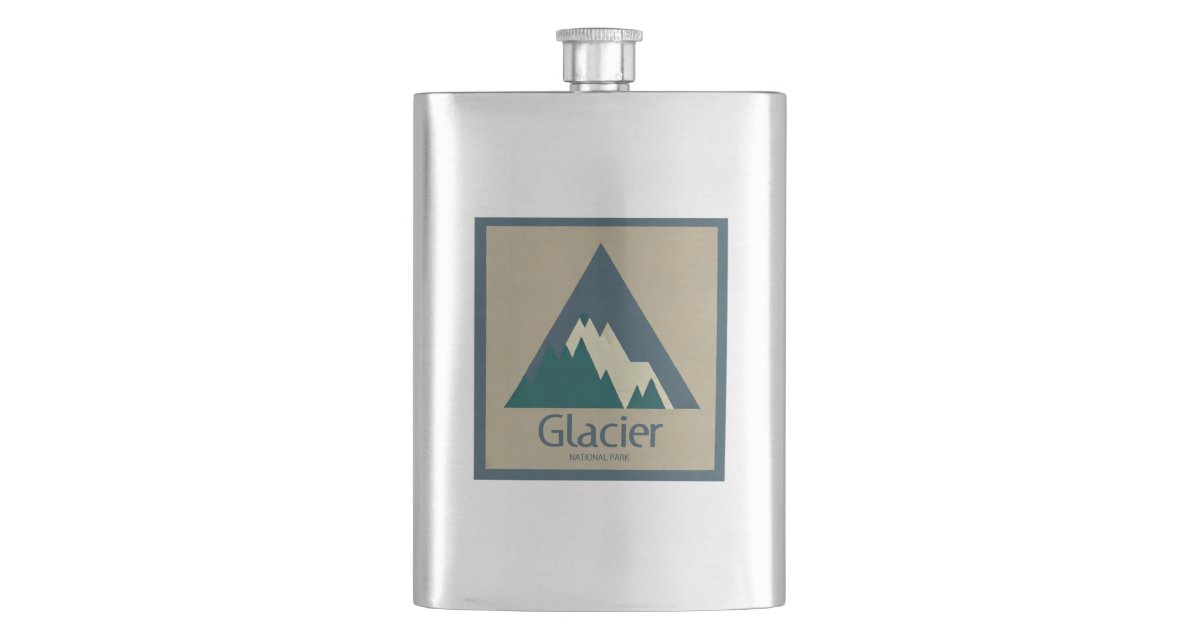 Glacier National Park Rustic Flask | Zazzle