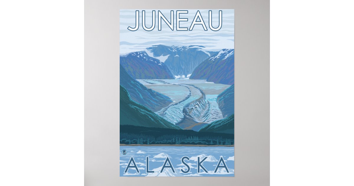 Glacier Scene - Juneau, Alaska Poster | Zazzle