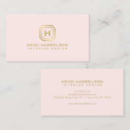 Glam Box Logo Monogram on Pink Designer Business Card | Zazzle