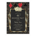 Glam Casino Great Gatsby 40th Poker Birthday Invitation | Zazzle