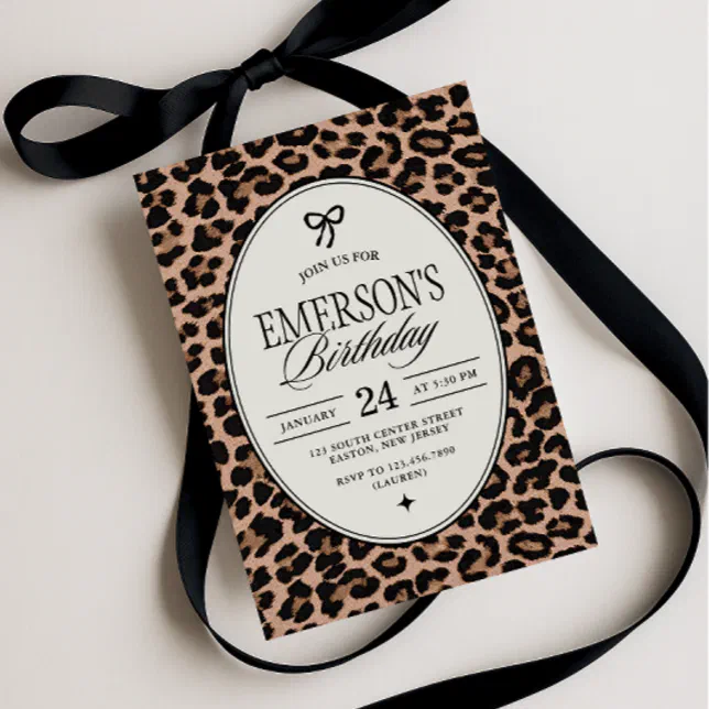 Glam Cheetah Print Birthday Party Invitation | Zazzle