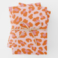 Glam Cheetah Print Pattern in Orange and Pink Wrapping Paper Sheets ...