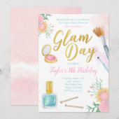 Glam Day Birthday Invitation | Mani Pedi Spa Party | Zazzle