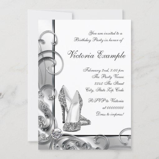 Glam Diamond Stepping Into 50 Birthday Party Invitation | Zazzle