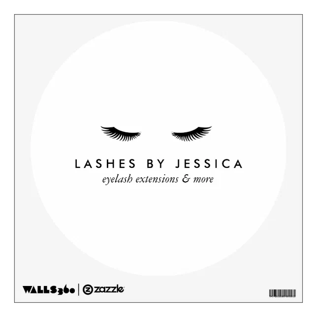 Glam Eyelashes Classic Lash Salon Wall Decal | Zazzle