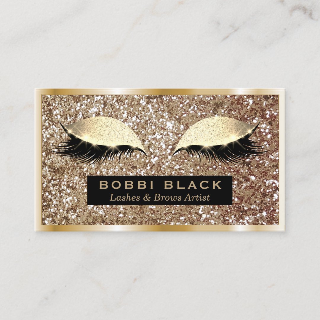 Glam Glitter Eyelash Extensions Makeup Artist Business Card | Zazzle