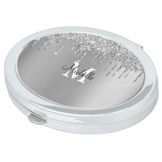 Glam & Glitter Personalized Compact Mirror | Zazzle