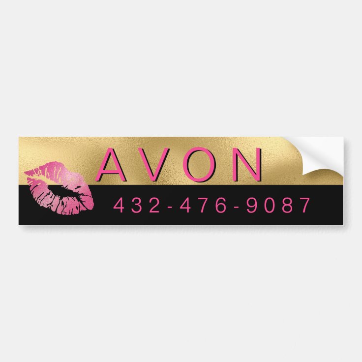 Glam Gold and Black Independent Rep Avon Bumper Sticker | Zazzle
