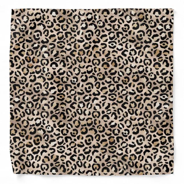 Glam Gold Black Leopard Print Bandana | Zazzle