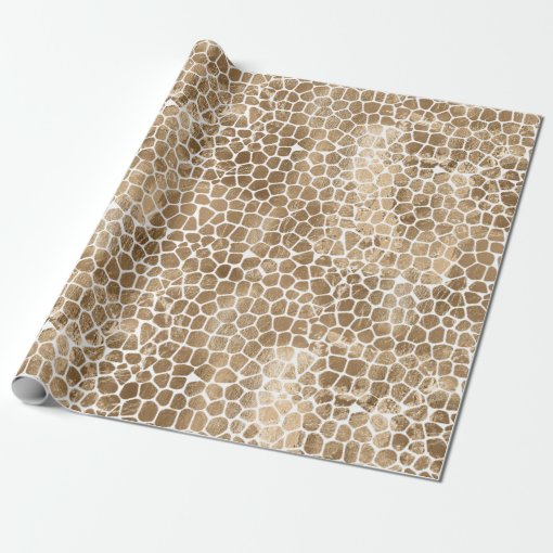 Glam Gold Giraffe Print Wrapping Paper | Zazzle