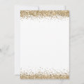 Glam Gold Glitter Borders Engagement Invitation | Zazzle