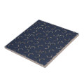 Glam Gold Moons Navy Blue Ceramic Tile | Zazzle