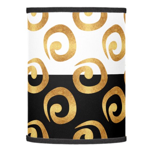 Glam Gold on Black and White Colorblock Lamp Shade | Zazzle