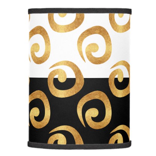 Glam Gold on Black and White Colorblock Lamp Shade | Zazzle