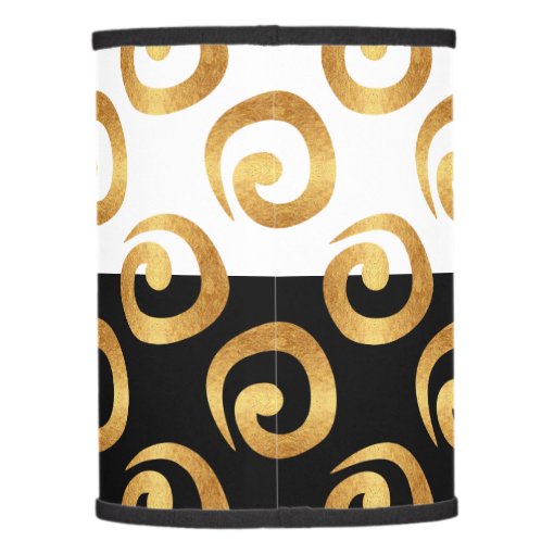 Glam Gold on Black and White Colorblock Lamp Shade | Zazzle