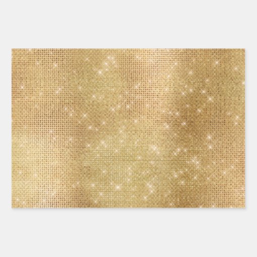 Glam Gold Sparkle Wrapping Paper Sheets | Zazzle