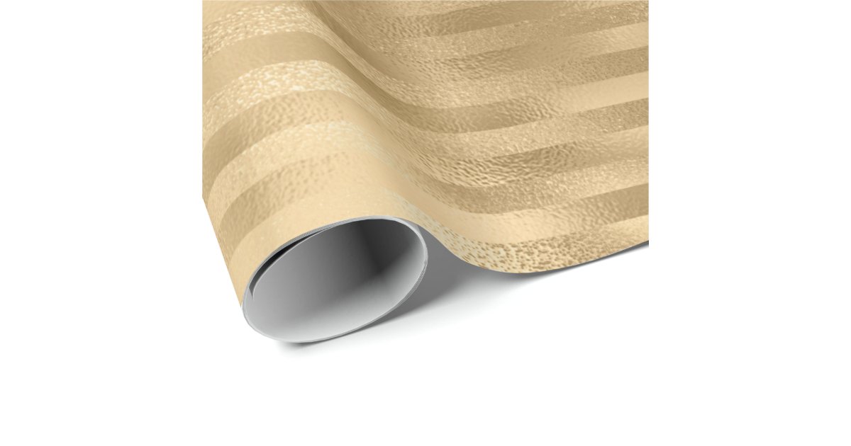 Glam Gold Stripes Wrapping Paper | Zazzle