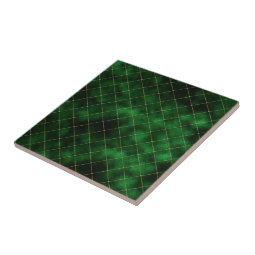 Glam Green Gold Geometric Graphic Ceramic Tile | Zazzle
