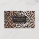 Glam Leopard Print Stylist Salon Business Cards | Zazzle