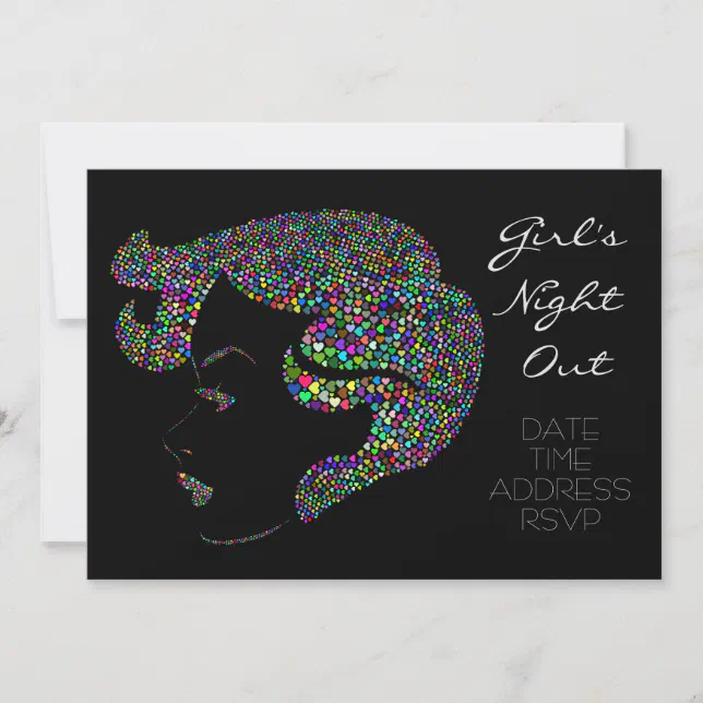Glam neon Girl's Night Out Party Invitation | Zazzle