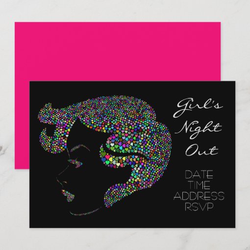 Glam neon Girl's Night Out Party Invitation | Zazzle