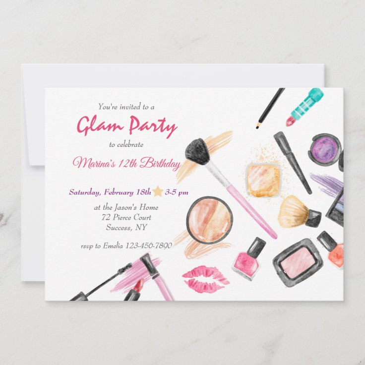 Glam Party Birthday Invitation | Zazzle