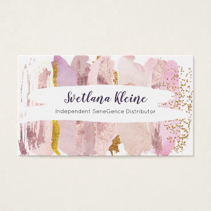 Glam Pink and Gold Business Card | Zazzle