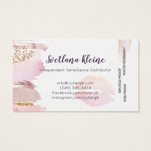 Glam Pink and Gold Business Card | Zazzle