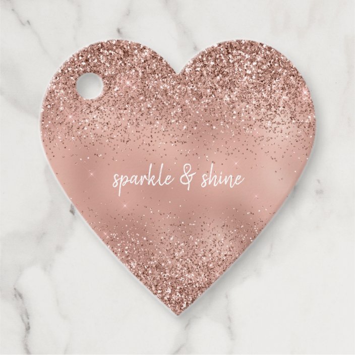 Glam Rose Gold Glitter Favor Tags | Zazzle.com