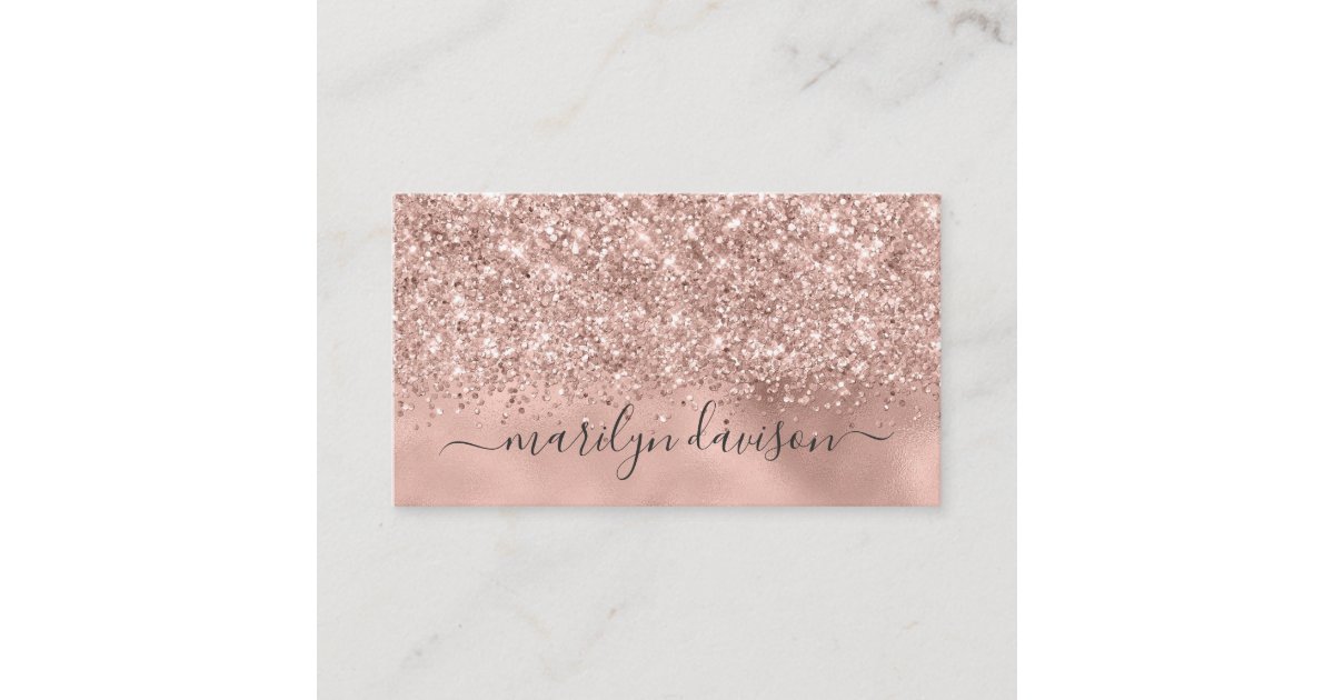 Glam Rose Gold Glitter Foil Design Profession Business Card | Zazzle