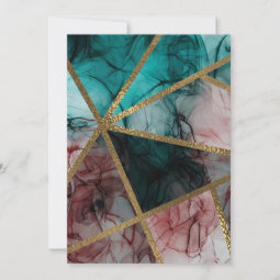 Glam Rust Blush Teal & Gold Chic Modern Wedding Invitation | Zazzle