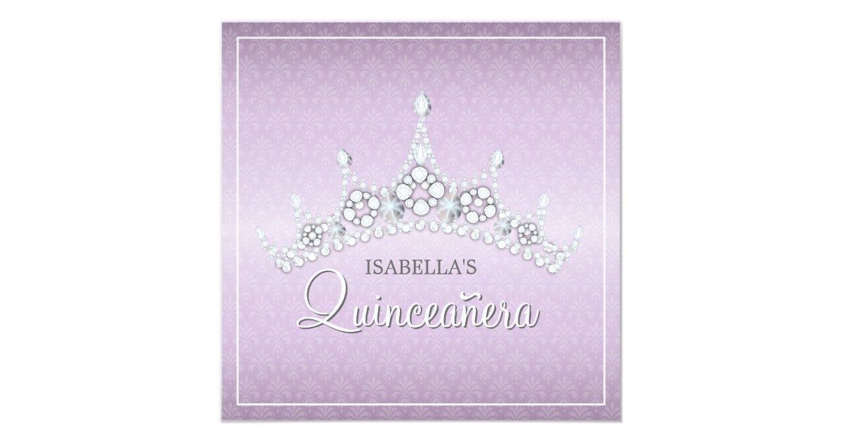 Glam Tiara Quinceanera Celebration Invitation | Zazzle