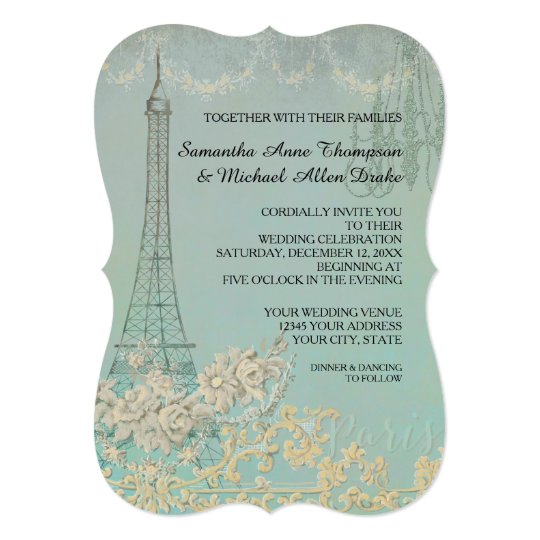 Glam Vintage Paris Parisian Stylish Wedding Invitation | Zazzle.com