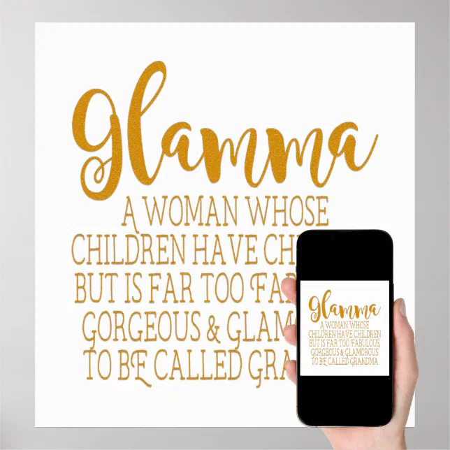 Glamma - Fabulous Grandma Poster | Zazzle