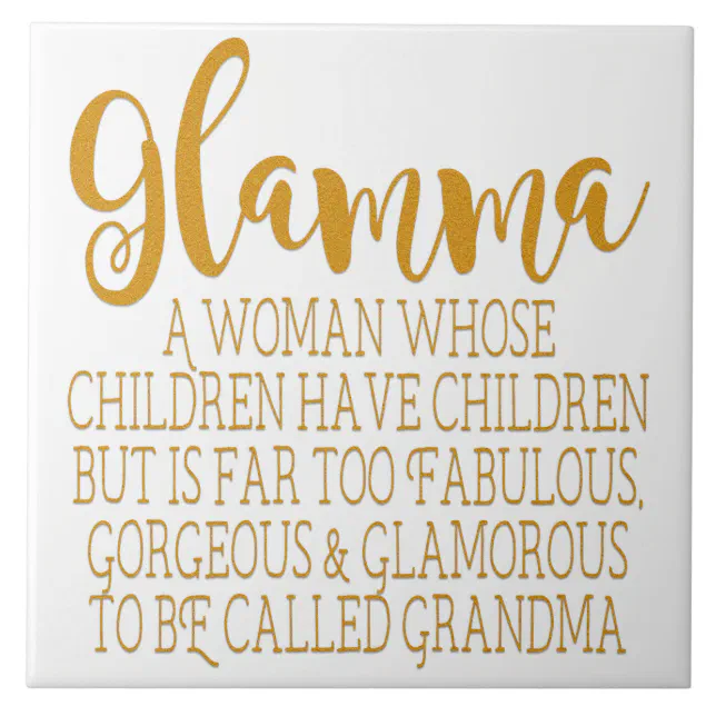 Glamma - Fabulous Grandma Tile | Zazzle