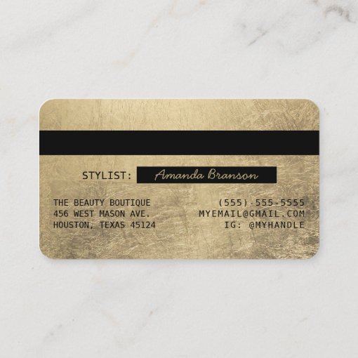 Glamor Elegant Black Gold Luxury Credit Card Logo | Zazzle