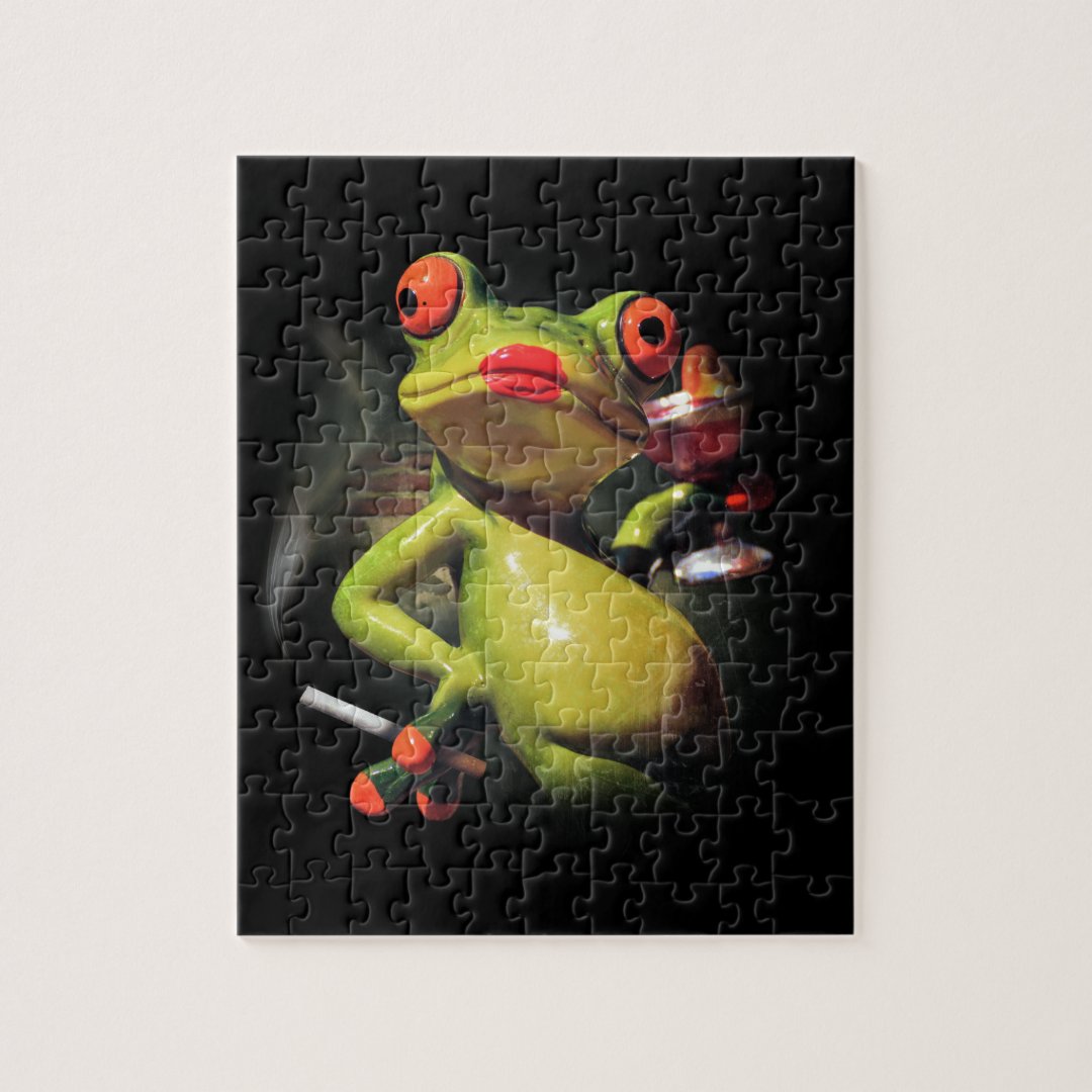 Glamor Frog Smoke Jigsaw Puzzle | Zazzle