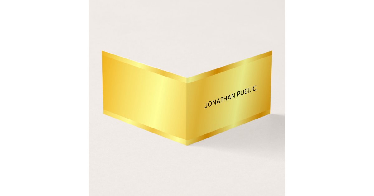 Glamorous Faux Gold Metallic Look Template Business Card | Zazzle