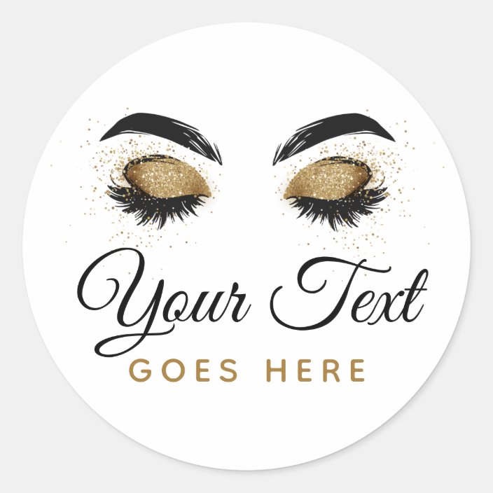 Glamorous Gold Eye Lashes Makeup Artist Beauty Bar Classic Round ...