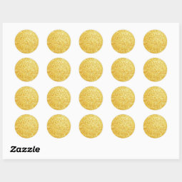 Glamorous Gold Glitter Blank Template Classic Classic Round Sticker ...