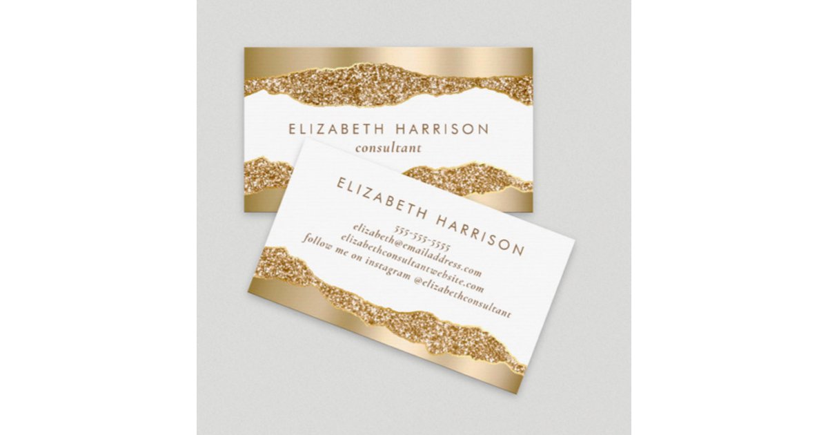 Glamorous Gold Glitter Business Card | Zazzle