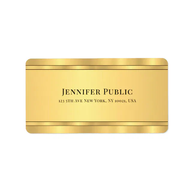 Glamorous Gold Look Modern Elegant Template Label | Zazzle