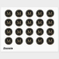 Glamorous Gold Monogram Classic Round Sticker | Zazzle