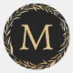 Glamorous Gold Monogram Classic Round Sticker | Zazzle