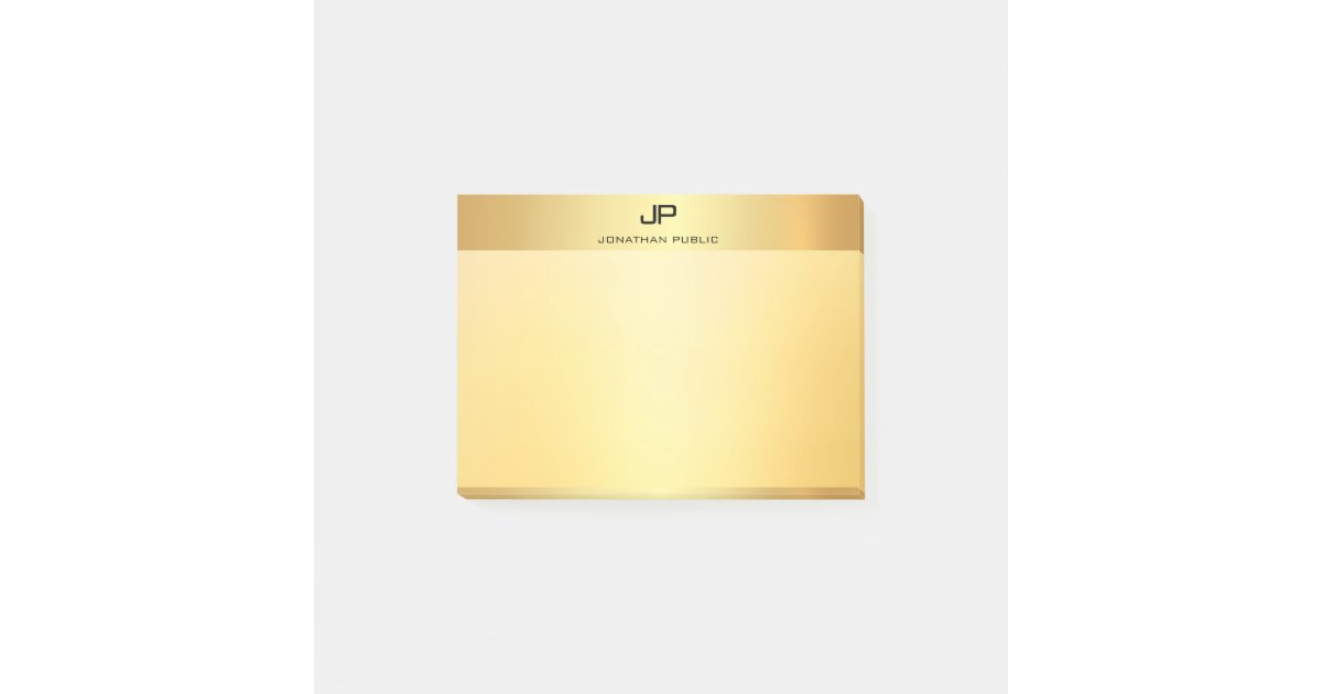 Glamorous Gold Template Modern Trendy Elegant Post-it Notes | Zazzle