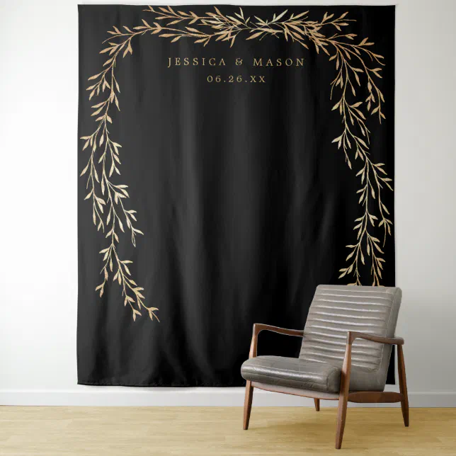 Glamorous Gold Wedding Backdrop | Zazzle